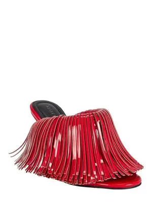AZALEA WANG Vailyn Patent Fringe Stiletto Sandal - Red