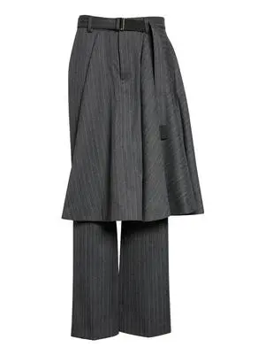 SACAI Sacai Pinstripe Skirt Layered Trousers
