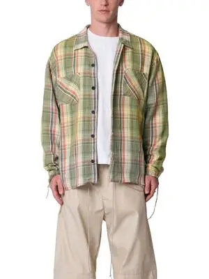 Mnml Vintage Plaid Flannel Shirt - Green