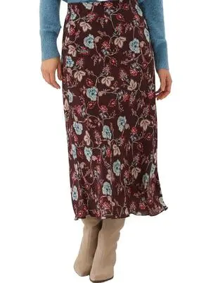 Karen Kane Bias Cut Floral Midi Skirt - Print