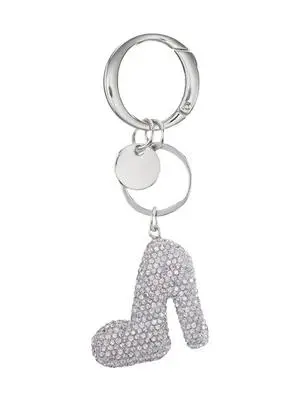Nina Crystal Pump Bag Charm - Silver