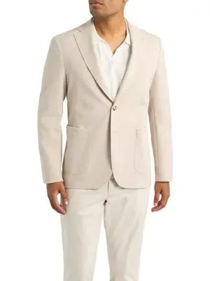 BOSS Hanry Slim Fit Knit Cotton Blend Sport Coat - Light Beige