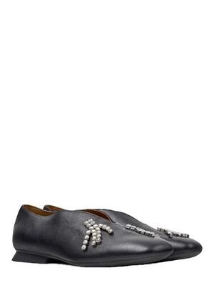 Camper Casi Myra Twins Floral Ballerina Flats - Black/black