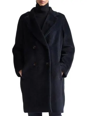 Max Mara Roseto Alpaca & Wool Coat - Midnight Blue