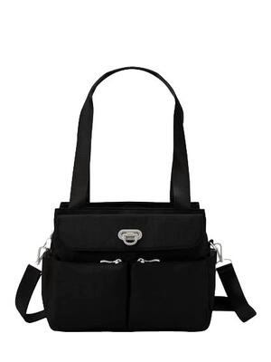 BAGGALLINI Coastal Flip Lock Trio Satchel - Black