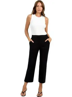 Trina Turk Lulu Essentials Cropped Kick-flare Pants - Black