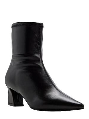 Aldo Karoline Pointed Toe Bootie With Sculptural Block Heel - Black