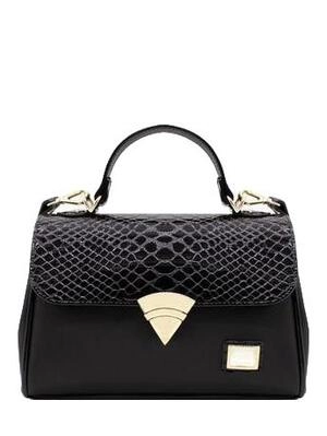 CAVALINHO Embossed Leather Handbag - Black