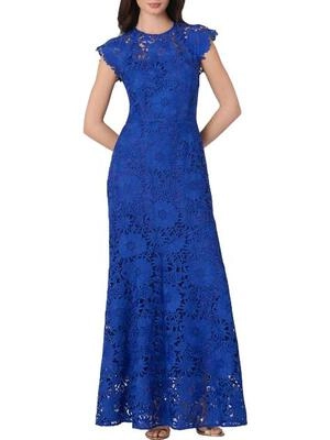 Shoshanna Lace Maxi Gown - Cobalt