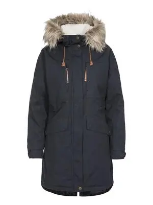 TRESPASS Faithful Waterproof Parka With Fur Trim - Dark Gray