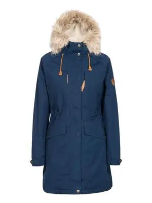 TRESPASS Faithful Waterproof Parka With Fur Trim - Navy