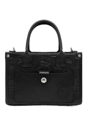 CAVALINHO Embossed Leather Handbag - Black