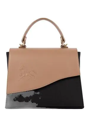 CAVALINHO Leather Handbag - Sand/black