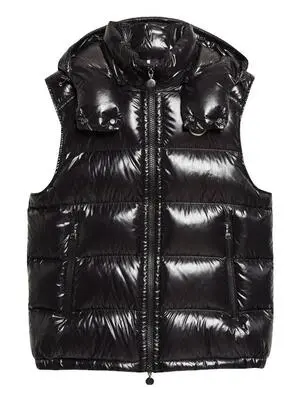 Moncler Bormes Down Puffer Vest With Removable Hood - Black