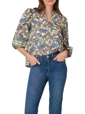 Shoshanna Paisley Print Silbi Top - Ivory Multi