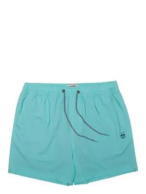 PARTY PANTS Solid Swim Trunks With Drawstring Waist - Mint Green