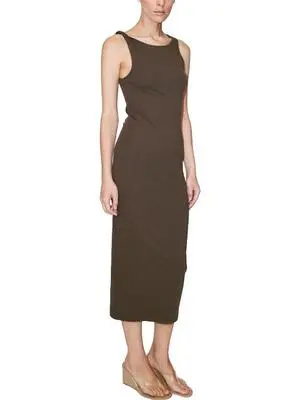 Mango Sleeveless Twist Strap Maxi Dress - Brown
