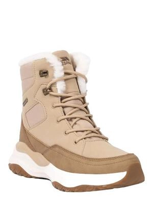 TRESPASS Waterproof Lace-up Snow Boots - Ecru