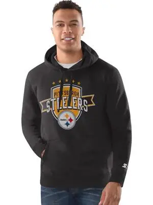 STARTER Pittsburgh Steelers Vintage Pullover Hoodie - Black