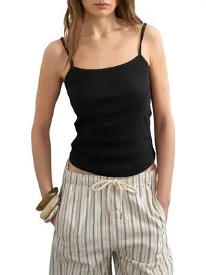 Topshop Ribbed Micro Camisole - Black