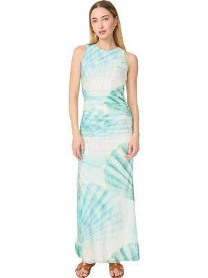 GILNER FARRAR Maely Sleeveless Ruched Maxi Dress - Large Seashells