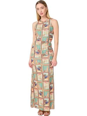 GILNER FARRAR Maely Sleeveless Ruched Maxi Dress - Postcards