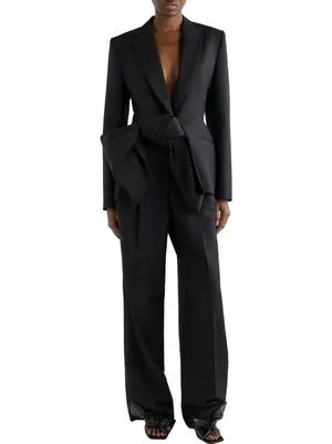 Givenchy Bow Front Wool & Mohair Blazer - Black