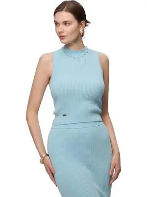 JUANA Sera Rib Knit Tank - Blue