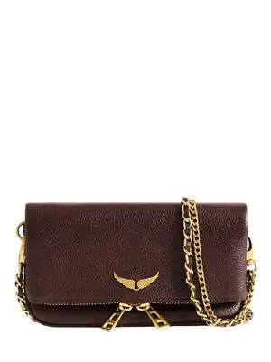 Zadig&Voltaire Rock Nano Leather Crossbody Bag - Deep Purple