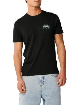 Rip Curl Aloha State Lockup Cotton Graphic T-shirt - Black