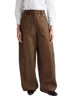 Simone Rocha Utility Curve Wide Leg Jeans - Tan