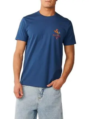 Rip Curl Desti Animals Cotton Graphic T-shirt Light Navy