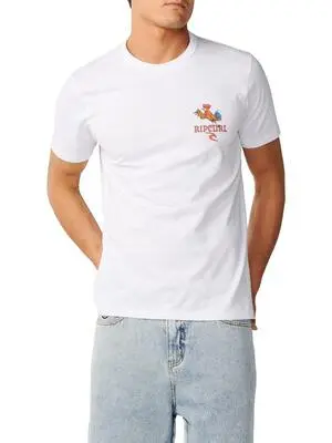 Rip Curl Desti Animals Cotton Graphic T-shirt - White