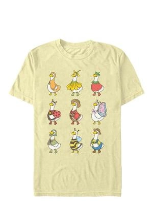 LOST GODS Spring Porch Geese Short Sleeve Graphic T-shirt - Banana