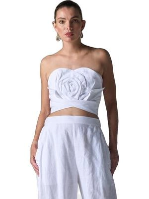 JBQ JBQ Cypress Strapless Floral Appliqué Top