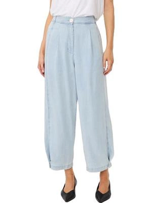 MASAI COPENHAGEN Mapunna Wide Leg Crop Jeans - Light Denim