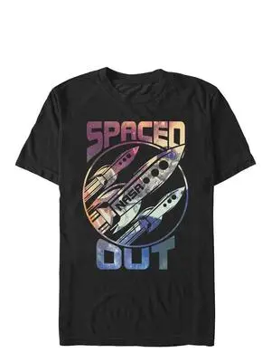 NASA Rocket Badge Pattern Short Sleeve Graphic T-shirt - Black
