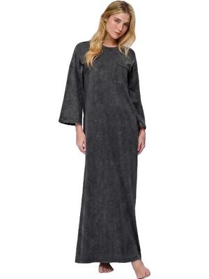 BY TESS By Tess Kat Maxi Dress With Side Slits Distressed Gray