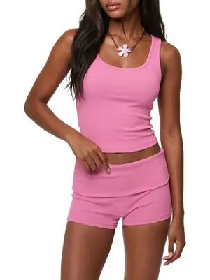 EDIKTED Ribbed Scoop Neck Tank - Fuchsia