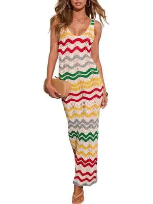 VICI VICI Collection Gerie Open Stitch Maxi Sweater Dress