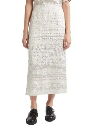 Partow Alina Textured Silk Blend A-line Skirt - Silver