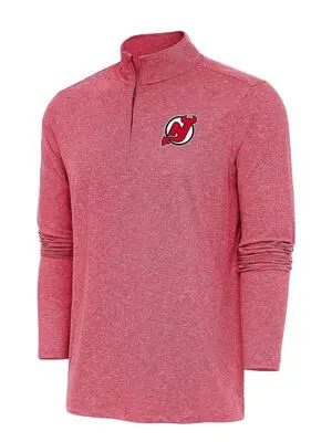 ANTIGUA New Jersey Devils Quarter-zip Pullover Top - Heather Red