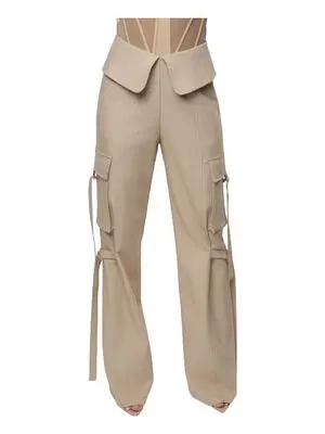 JLUXLABEL Downtown Cargo Pants With Decorative Straps And D-ring Accents - Stone