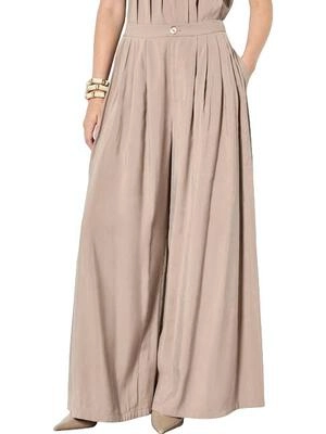 APRICOT Pleated Super Wide Leg Trousers - Stone