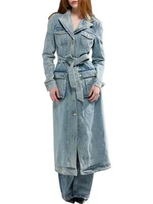 AZALEA WANG Lucienne Trench Coat - Denim