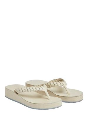 HARI MARI Braided Platform Flip-Flops Ecru