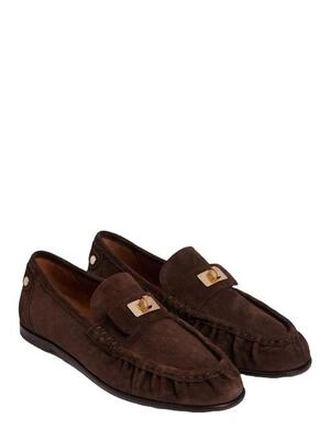 SANDRO Suede Loafers With Clasp