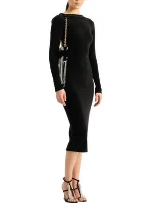 BALMAIN Balmain Long Velvet Dress With Embellished Back Tie