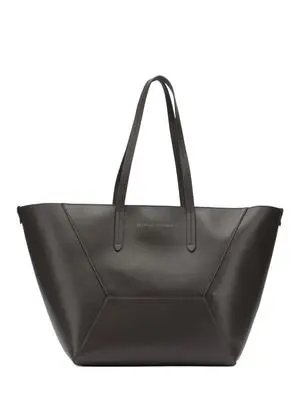 Brunello Cucinelli Duo Bag In Calfskin With Monili - Black