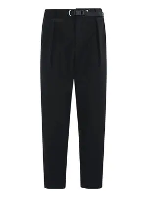 WHITE SAND Tailored Trousers With Belt - Nero